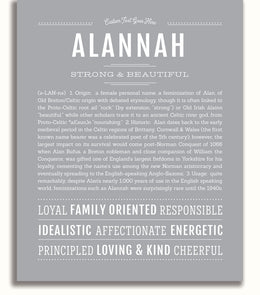 Alannah | Name Art Print – Name Stories