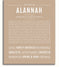 Alannah | Name Art Print – Name Stories