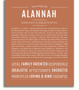 Alannah | Name Art Print – Name Stories