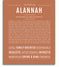 Alannah | Name Art Print – Name Stories