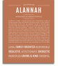 Alannah Personalized Name Meaning Art Prints – Name Stories