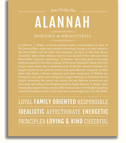 Alannah | Name Art Print – Name Stories