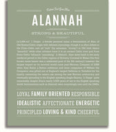 Alannah | Name Art Print – Name Stories