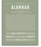 Alannah | Name Art Print – Name Stories