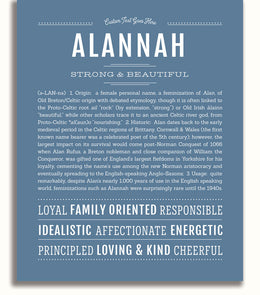 Alannah | Name Art Print – Name Stories