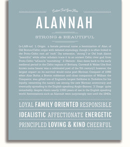 Alannah | Name Art Print – Name Stories