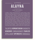 Alayna | Name Art Print – Name Stories