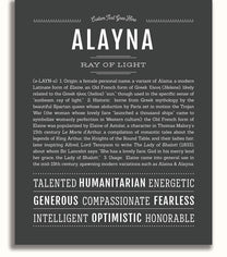 Alayna | Name Art Print – Name Stories
