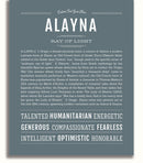 Alayna | Name Art Print – Name Stories