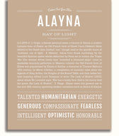 Alayna | Name Art Print – Name Stories