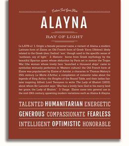 Alayna | Name Art Print – Name Stories