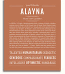 Alayna | Name Art Print – Name Stories