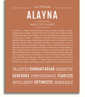 Alayna | Name Art Print – Name Stories