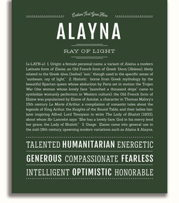 Alayna | Name Art Print – Name Stories