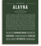 Alayna Personalized Name Meaning Art Prints – Name Stories