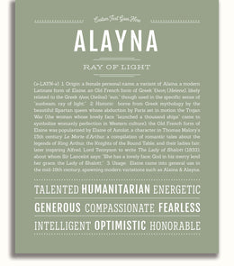 Alayna | Name Art Print – Name Stories