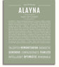 Alayna | Name Art Print – Name Stories