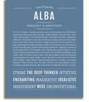 Alba Personalized Name Meaning Art Prints – Name Stories