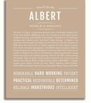 Albert Personalized Name Meaning Art Prints – Name Stories