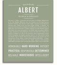 Albert Personalized Name Meaning Art Prints – Name Stories