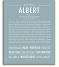 Albert Personalized Name Meaning Art Prints – Name Stories