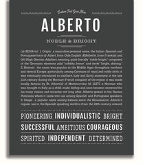 Alberto | Name Art Print – Name Stories