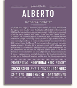Alberto | Name Art Print – Name Stories