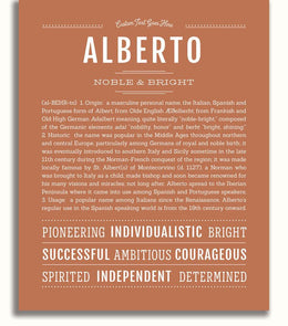 Alberto | Name Art Print – Name Stories