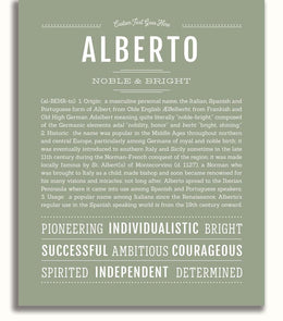Alberto | Name Art Print – Name Stories