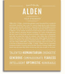 Alden (male) | Name Art Print – Name Stories