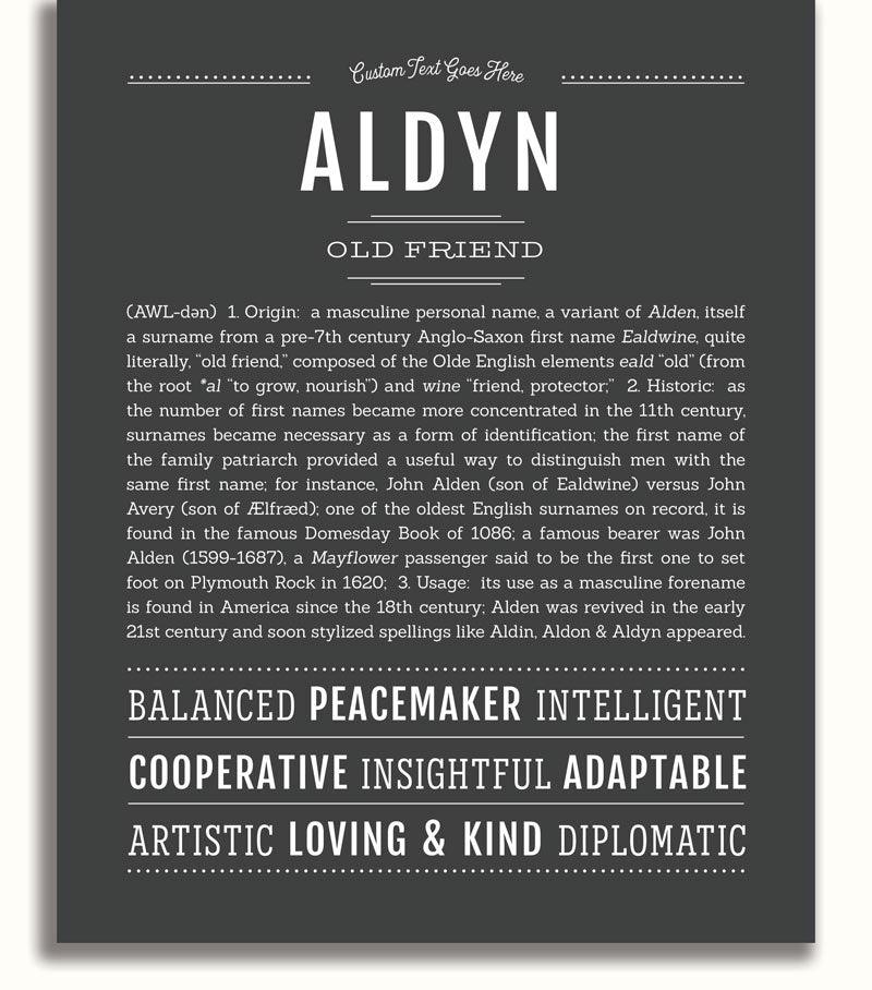 Aldyn | Name Art Print – Name Stories