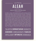Aleah | Name Art Print – Name Stories