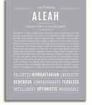 Aleah | Name Art Print – Name Stories