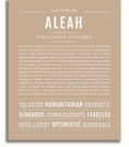 Aleah | Name Art Print – Name Stories