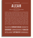 Aleah | Name Art Print – Name Stories