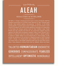 Aleah | Name Art Print – Name Stories