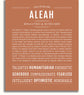 Aleah | Name Art Print – Name Stories