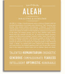 Aleah | Name Art Print – Name Stories