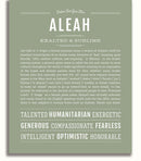 Aleah | Name Art Print – Name Stories