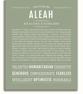 Aleah | Name Art Print – Name Stories