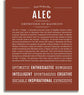 Alec | Name Art Print – Name Stories