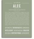 Alec | Name Art Print – Name Stories
