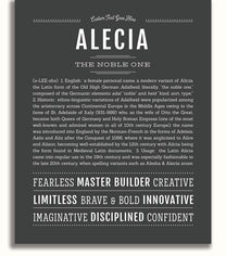 Alecia | Name Art Print – Name Stories