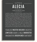 Alecia Personalized Name Meaning Art Prints – Name Stories