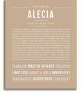 Alecia Personalized Name Meaning Art Prints – Name Stories