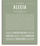 Alecia Personalized Name Meaning Art Prints – Name Stories