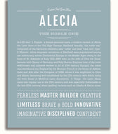 Alecia Personalized Name Meaning Art Prints – Name Stories