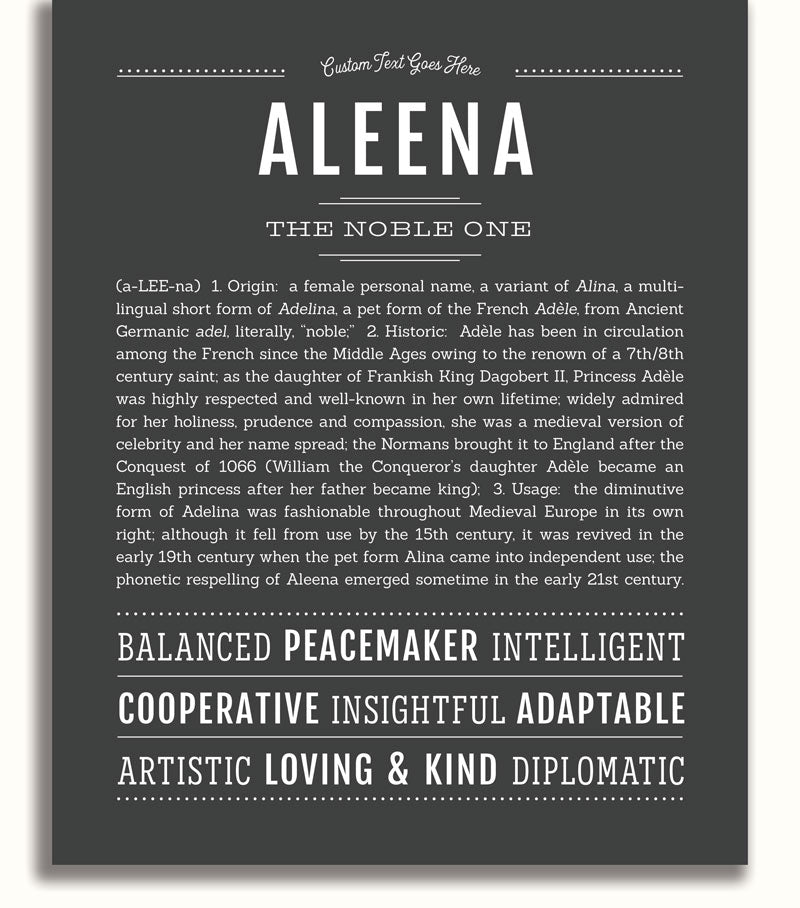 Aleena | Name Art Print – Name Stories