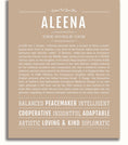 Aleena | Name Art Print – Name Stories