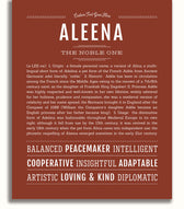 Aleena | Name Art Print – Name Stories